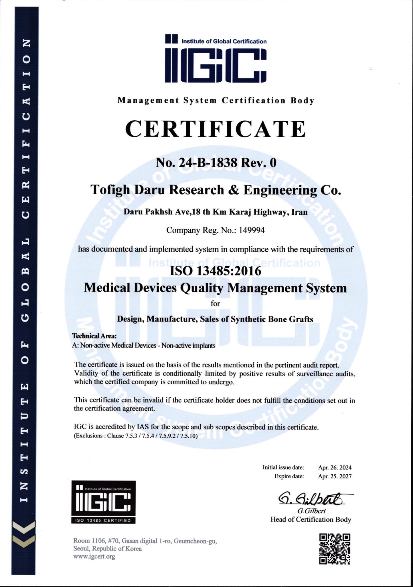 Certificates – Todabone